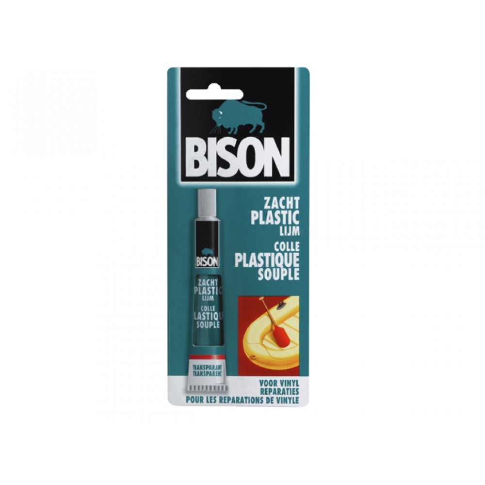 Bison zacht plastic lijm 25ml foliekaa